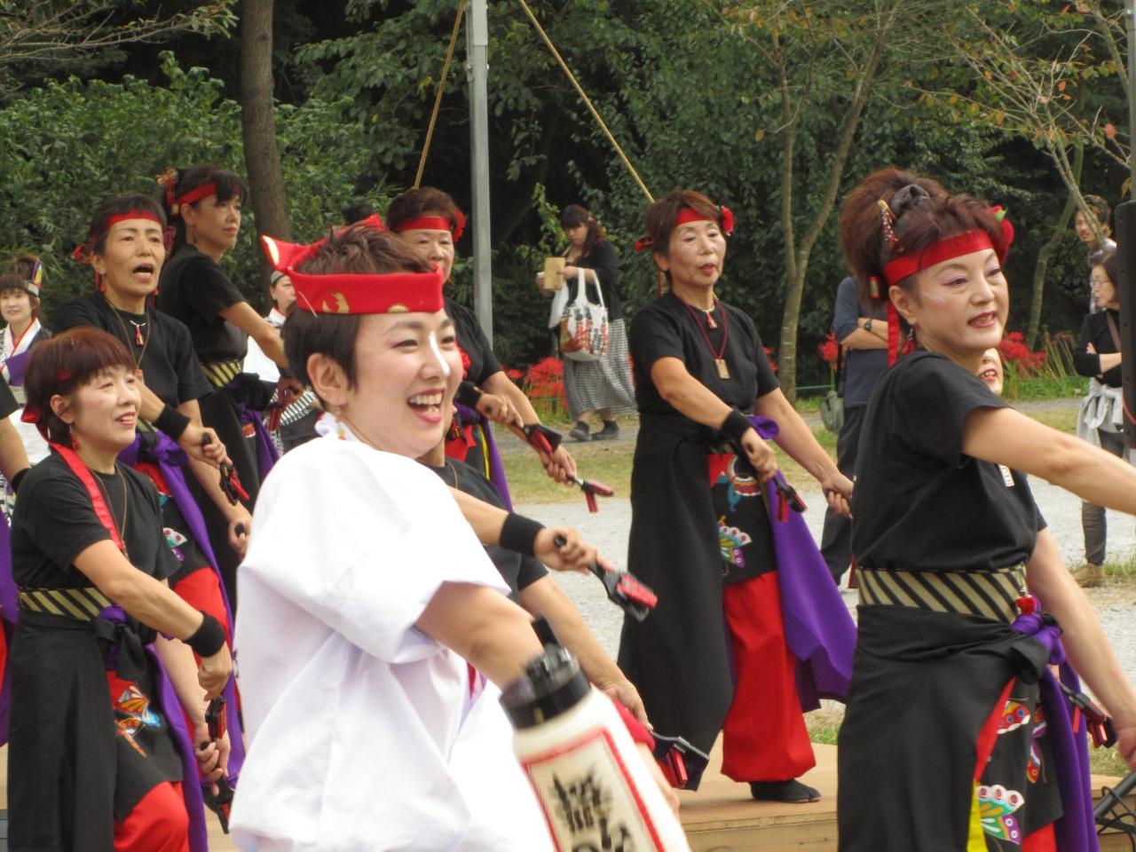 『しっとり曇天下の真っ赤な巾着田（2）曼珠沙華まつりのよさこいとヒガンバナ以外の花』日高・鶴ヶ島・坂戸(埼玉県)の旅行記・ブログ by まみ ...